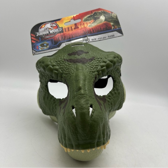 Mattel | Other | Jurassic World Tyrannosaurus Rex Green Mask Hinged Jaw ...